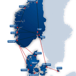 DAT Danish Air Transport route maps