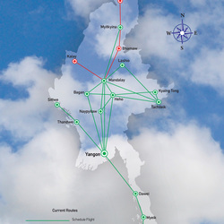 Yangon Airways route maps